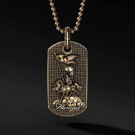 Wisiorek patriotyczny, zawieszka - Husarz "Amor Patriae" (wersja złota ...